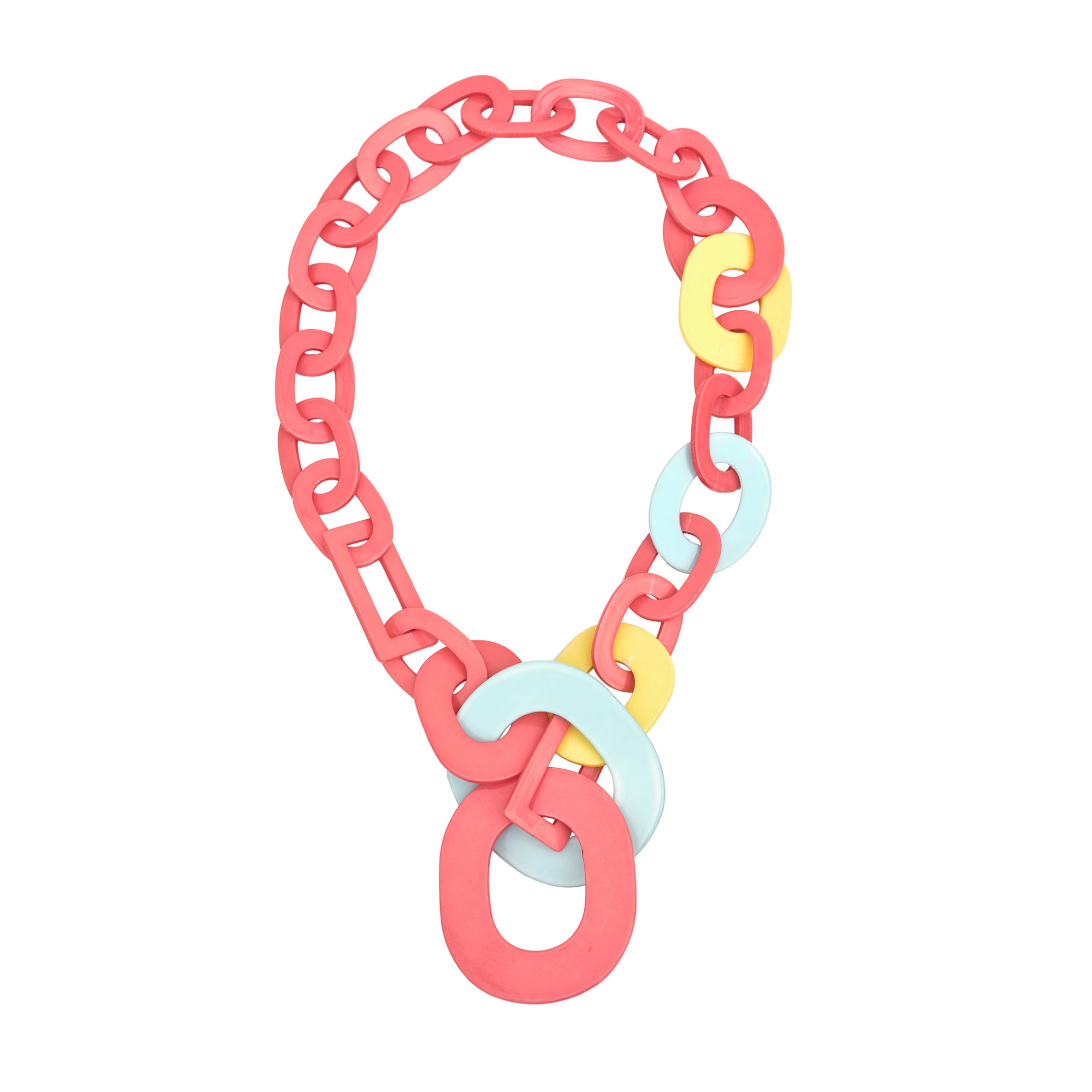 Pastel Pink, Blue and Yellow Acrylic Chain Necklace – Royal Armouries ...