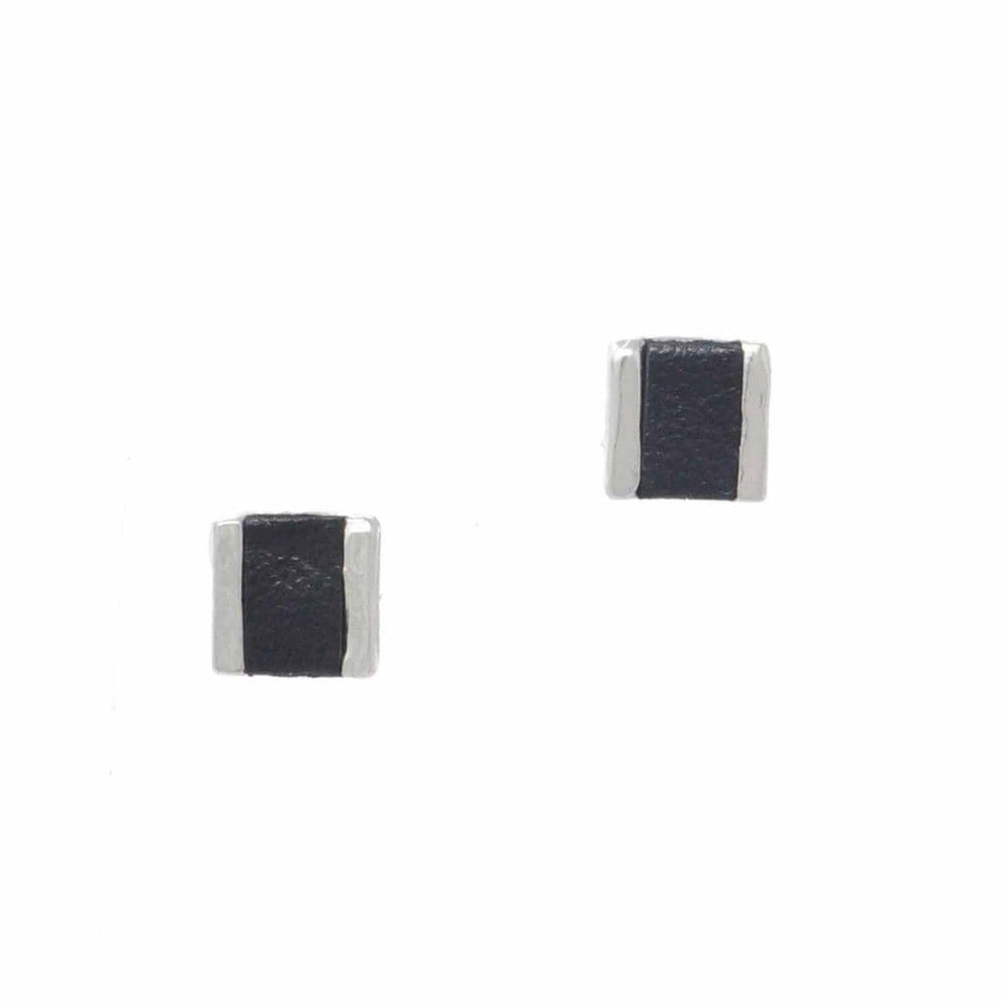 Small Square Stud with Black Leather Inlay – Royal Armouries Museum Shop