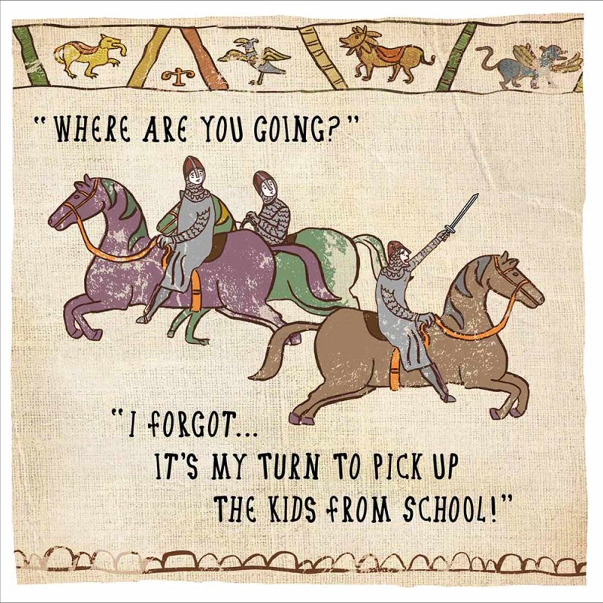 School Pick Up In The Early Ages Greetings Card – Royal Armouries ...