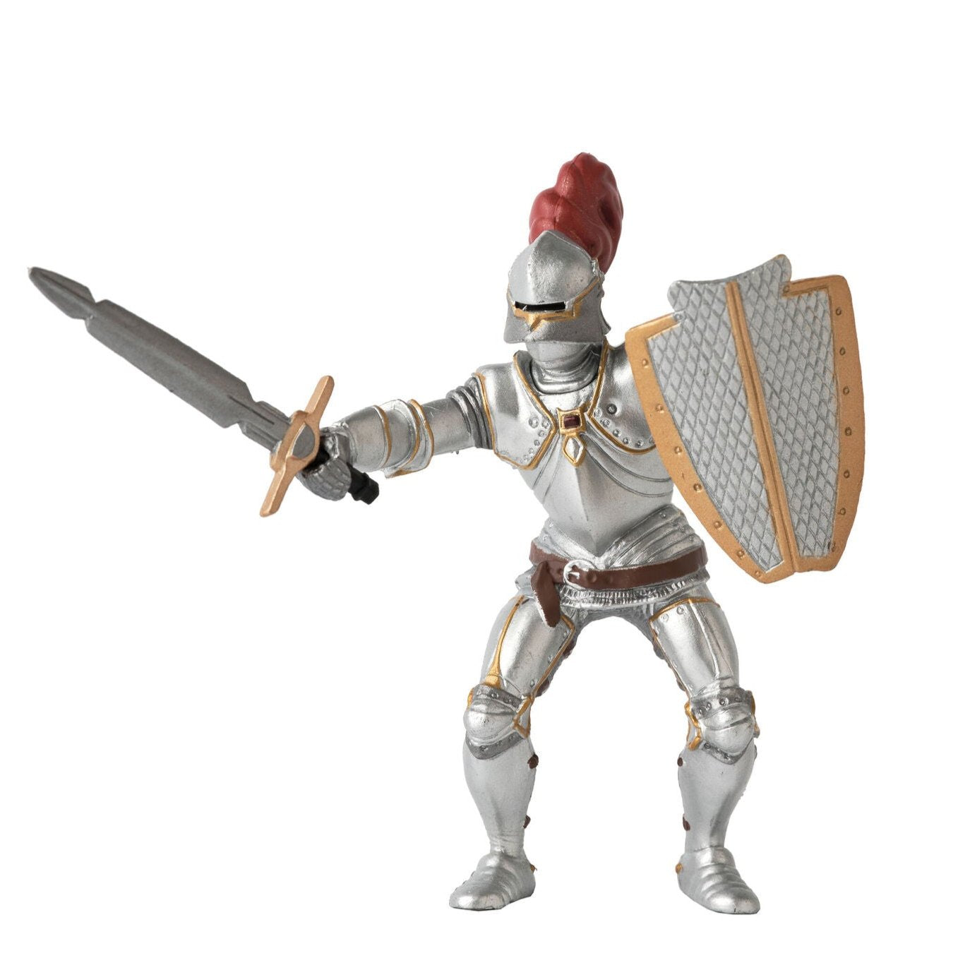 Knight in Silver Armour with Red Feather; The Fantasy World (Papo ...