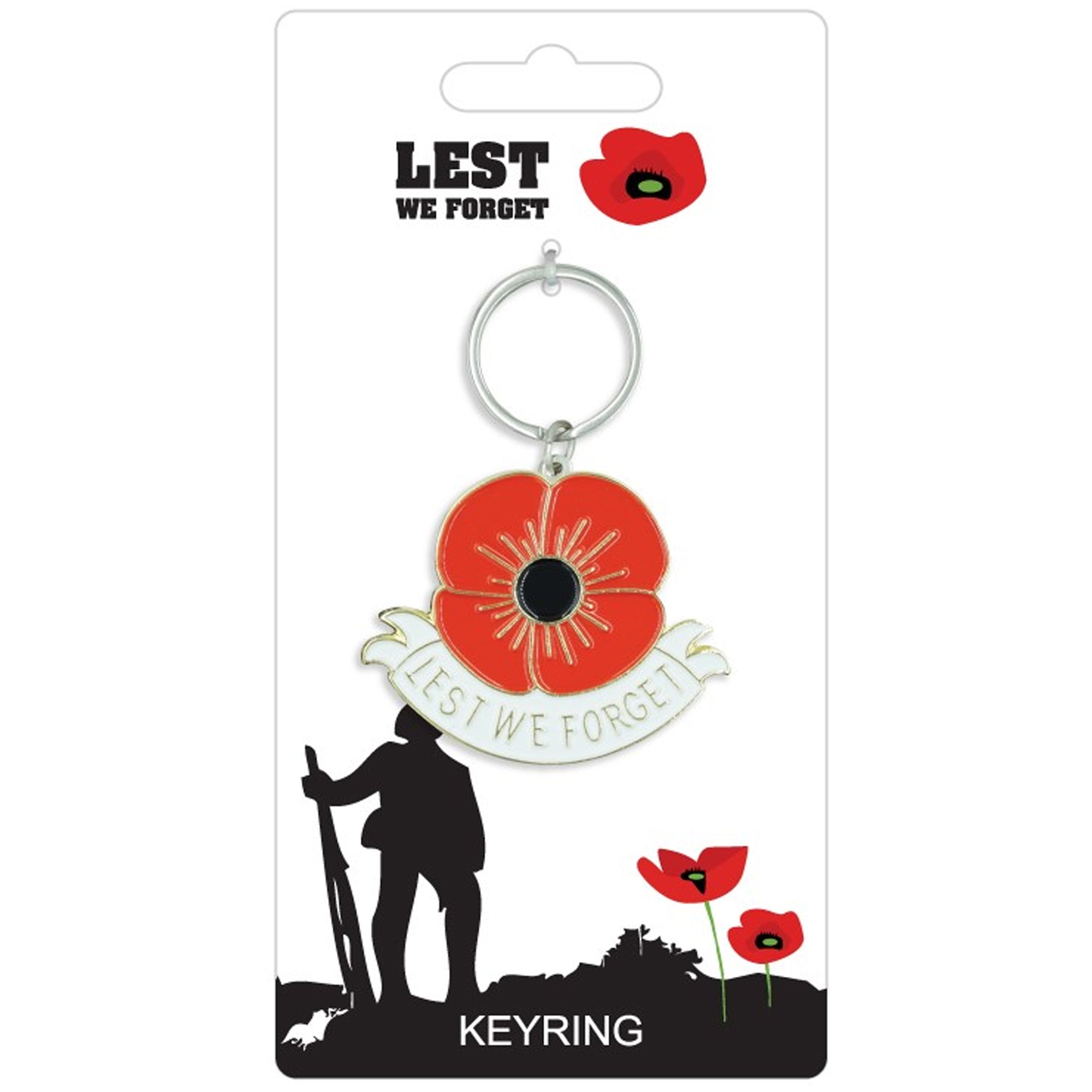 Lest We Forget Remembrance Poppy Keyring – Royal Armouries Museum Shop